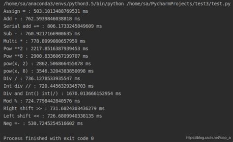 Python 加减乘除左右移求幂运算符耗时对比（一清二楚）python中加减乘除的时间消耗 Csdn博客