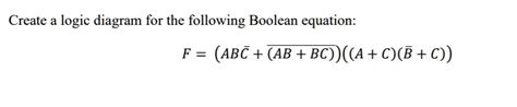 Solved Create A Logic Diagram For The Following Boolean Equation F