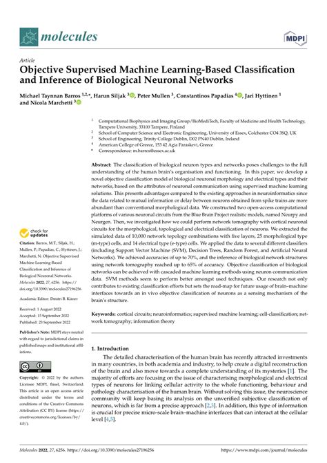 Pdf Objective Supervised Machine Learning Based Classification And