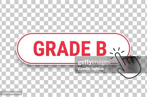 grade b 3d click web button with hand cursor on blank background high
