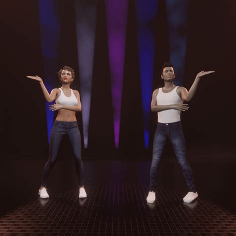 Backup Dancer 3d Figure Assets Lifemotion