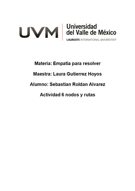 A SRA Empatia Para Resolver UVM Studocu