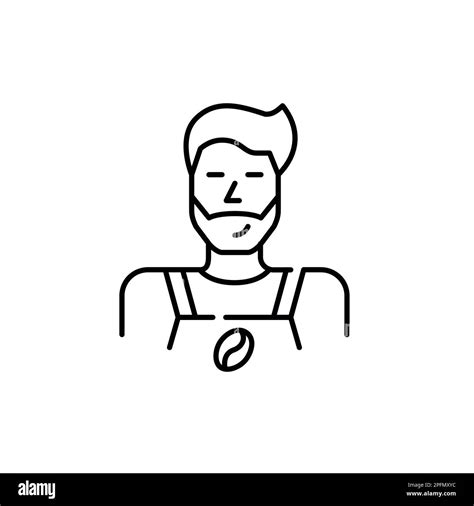 Barista Man In Apron Coffee Shop Worker In Uniform Pixel Perfect