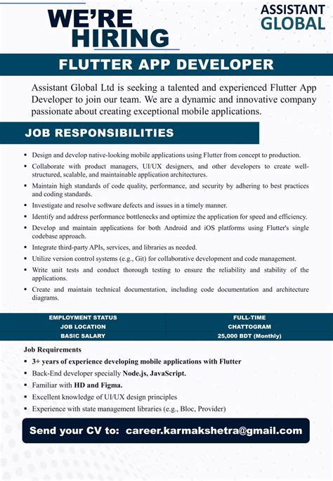 Md Khalid Hasan On Linkedin We Are Hiring Flutter App Development