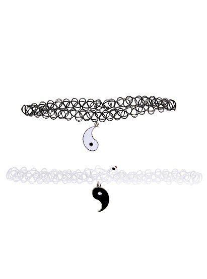 Black And White Yin Yang Tattoo Choker Set Hot Topic Yin Yang Tattoos