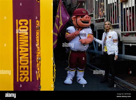 Washington Commanders New Mascot Major Tuddy Waits To Take The Field