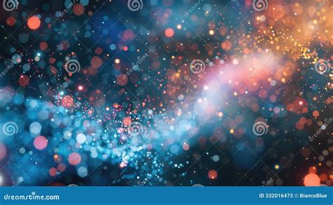 Artistic Rendering Of Glowing Blue And Orange Particles Floating In A