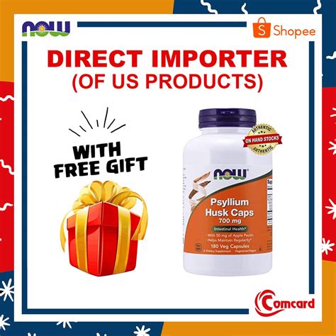 Now Foods Psyllium Husk Caps 700 Mg 180 Veg Capsules Cpm Shopee
