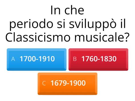 Classicismo Musicale Quiz