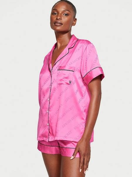 Hollywood Pink Satin Short Pyjamas K79639 £65