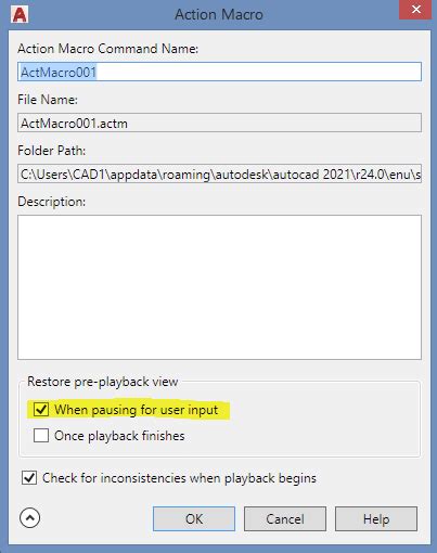 Pausing Actrecord To Ask User Input Autodesk Community