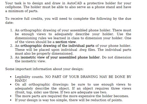 Solved Your Task Is To Design And Draw In Autocad A