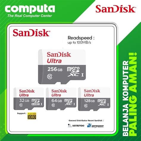 Jual Sandisk Ultra MicroSD 32GB 64GB 128GB 256GB Class 10 Shopee Indonesia