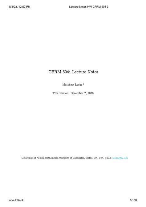 SOLUTION Lecture Notes Hw Cfrm 504 3 Studypool