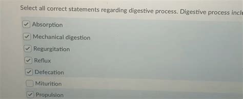 Select All Correct Statements Regarding Digestive