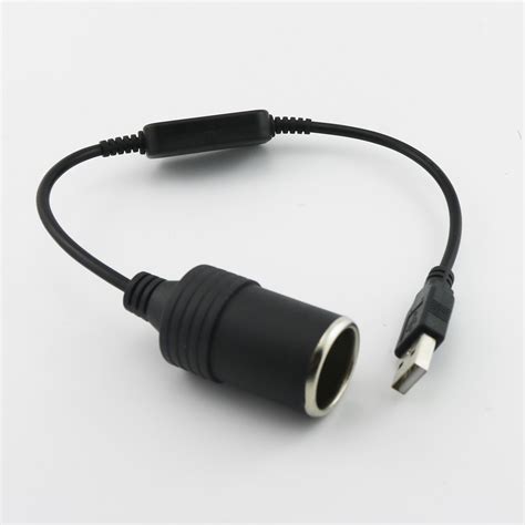 Usb Male To 12v Car Cigarette Lighter Female Socket Converter Adapter