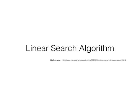 Linear Search Algorithm PPT