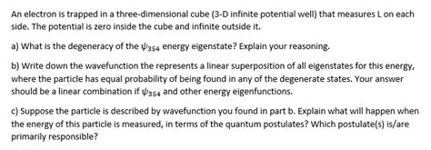 solved an electron is trapped in a three dimensional cube