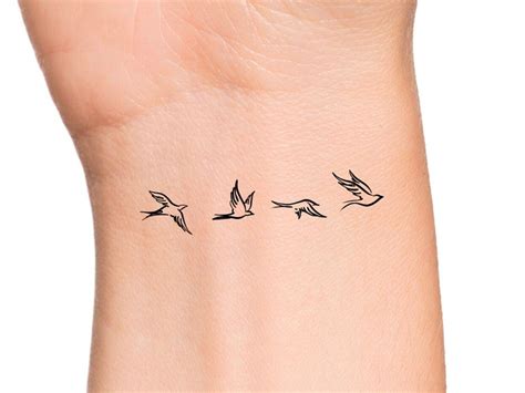 Tiny Birds Temporary Tattoo Etsy