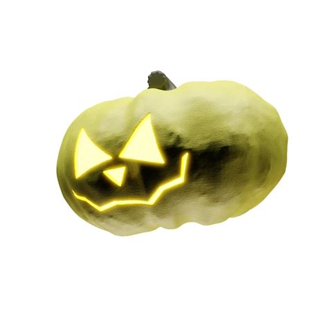 Premium PSD Yellow Halloween Pumpkin With Glowing Light Eyes 3d Render