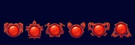 Game Buttons Round Frames Or Ui Level Icons Set Vector Image