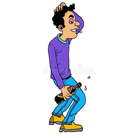 Caricatura De Un Hombre Borracho Caminando Ilustración Del Vector
