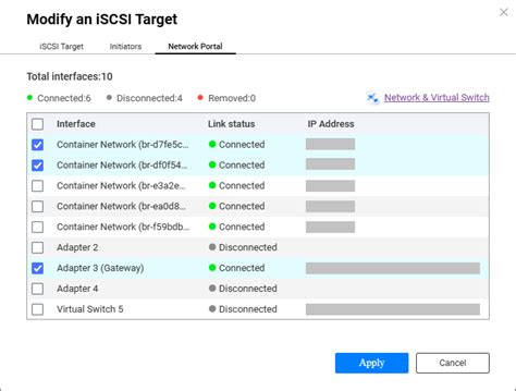 How Can I Configure Which Network Interfaces An ISCSI Target Can Be