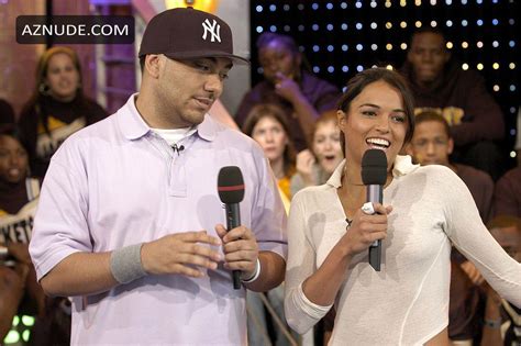 Michelle Rodriguez Braless During Mtvs Total Request Live At The Mtv