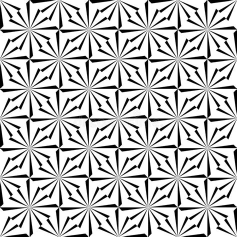 Vector Sunburst Seamless Pattern With Swirl And Geometric Wave Stock