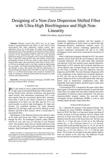 Pdf Designing Of A Non Zero Dispersion Shifted Fiber With Ultra High