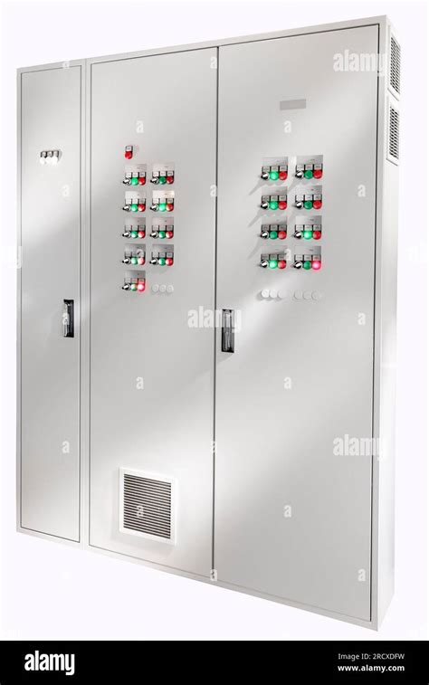 Electrical Switchboard With A Closed Door On Which There Are Circuit