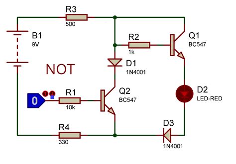 Logic Gate Using Transistor And Diode Not Working On Proteus