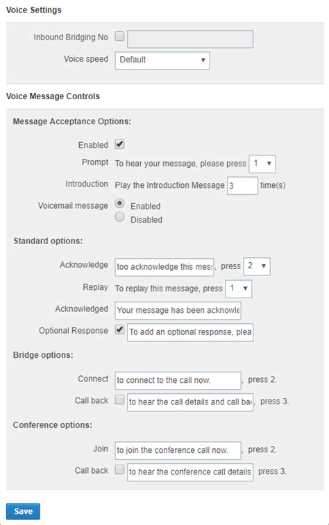 Configure Voice Settings
