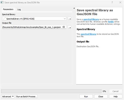Save Spectral Library As Geojson File — Enmap Box 3 314 Documentation
