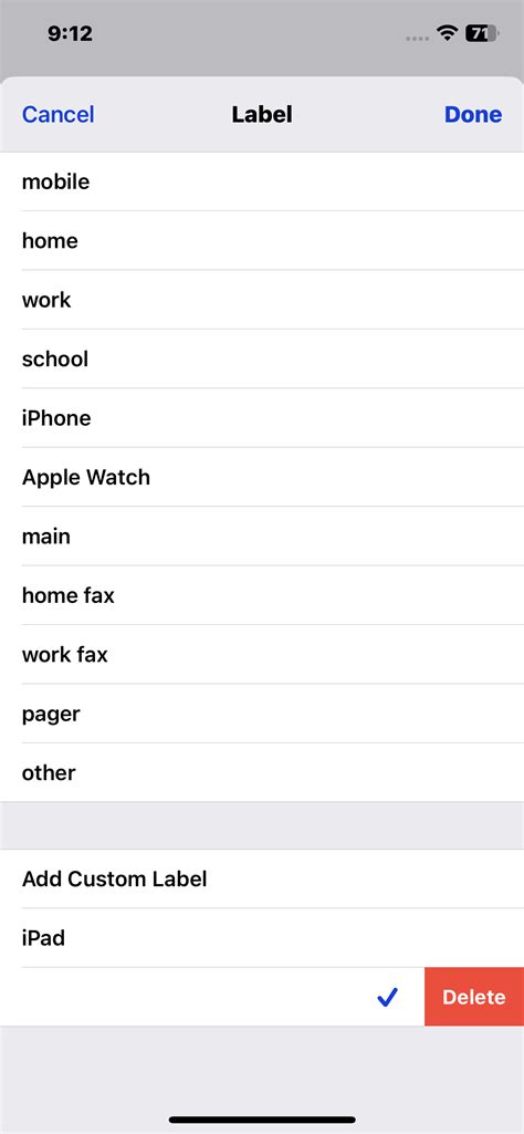 Delete Custom Lable In Contacts Apple Community