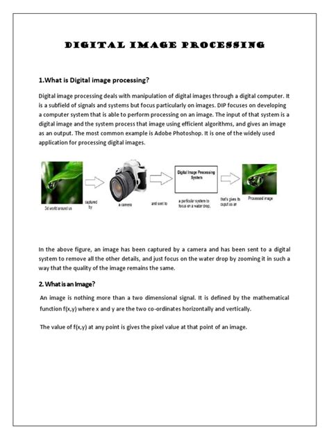 Digital Image Processing Overview Pdf Rgb Color Model Image