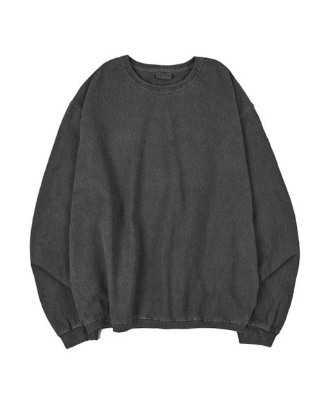 후브스 가먼트 다잉 롱 슬리브 워시드차콜 위시버킷