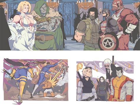 Psylocke Sue Storm Bucky Barnes Emma Frost Psylocke And 8 More Marvel And 6 More Drawn By