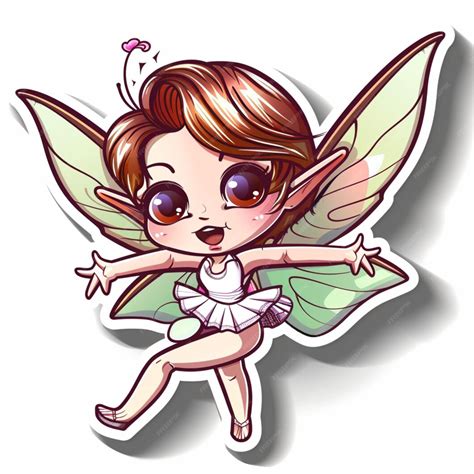 Premium Photo Sticker Design Of A Cute Pixie With Beautiful Wings