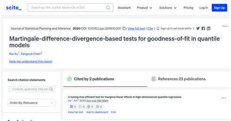 [citation Report] Martingale Difference Divergence Based Tests For
