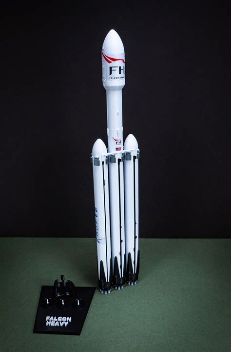 Falcon Heavy Plastic Model Rocket Spacex Nasa Scale Etsy