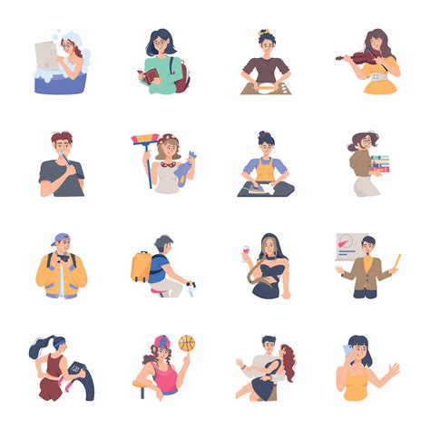 Bundle Of Activities Flat Illustrations 26138419 Vector Art At Vecteezy