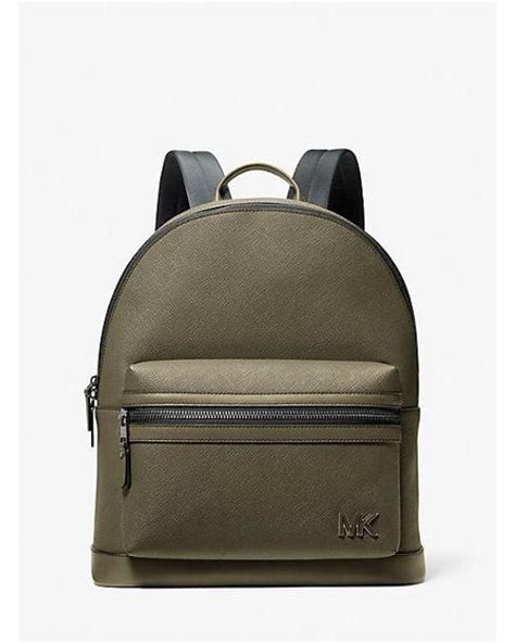 Michael Kors Mk Edison Leather Backpack In Green For Men Lyst