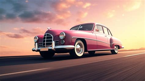 Premium Ai Image Classic Car With A Sleek Silhouette