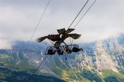 Grindelwald First Peak Activity First Glider Switzerland Stock Image