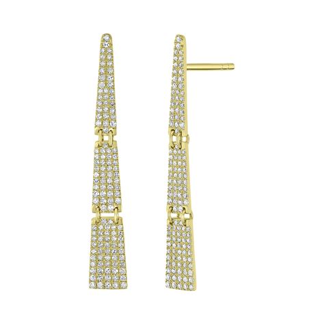 Pave Diamond Drop Earrings For Sale At 1stdibs Pave Diamond Dangle