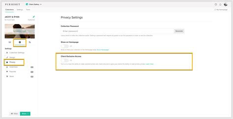 Privacy Options For Client Gallery Pixieset Help Center