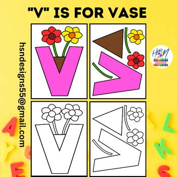 Alphabet Activity Craft V Is For Vase Uppercase Letter V Craft