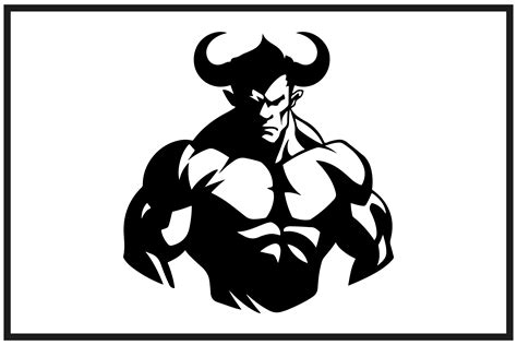 Minotaur Silhouette Black White Vector Graphic By N Pattern · Creative