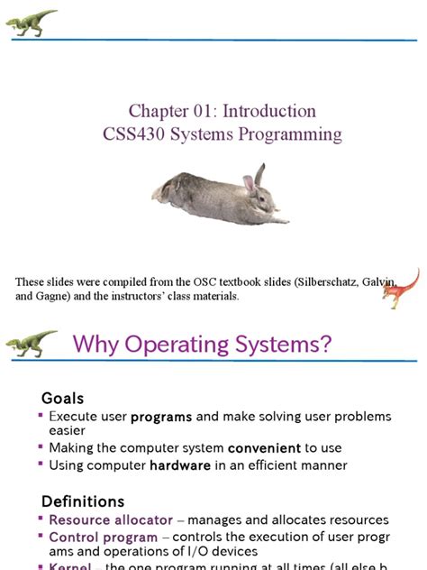 Chapter 01: Introduction CSS430 Systems Programming | PDF | Operating System | Input/Output